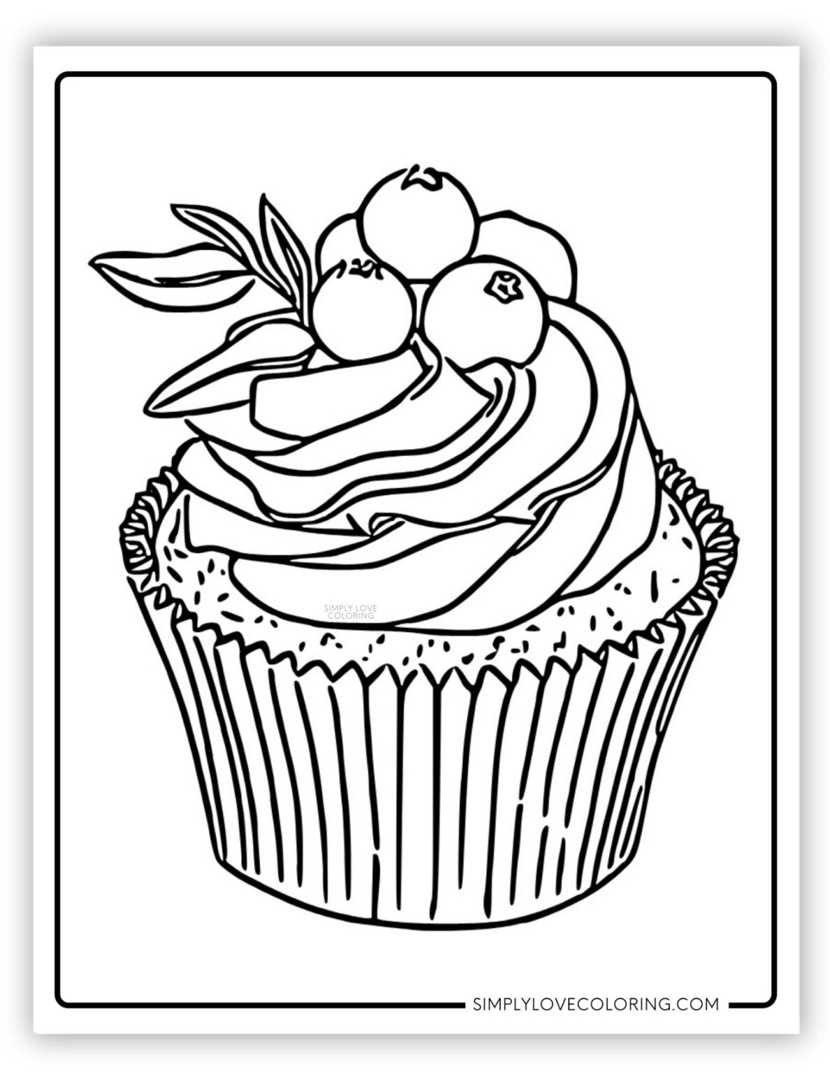 Cupcake Coloring Pages (Free PDF Printables) - Simply Love Coloring