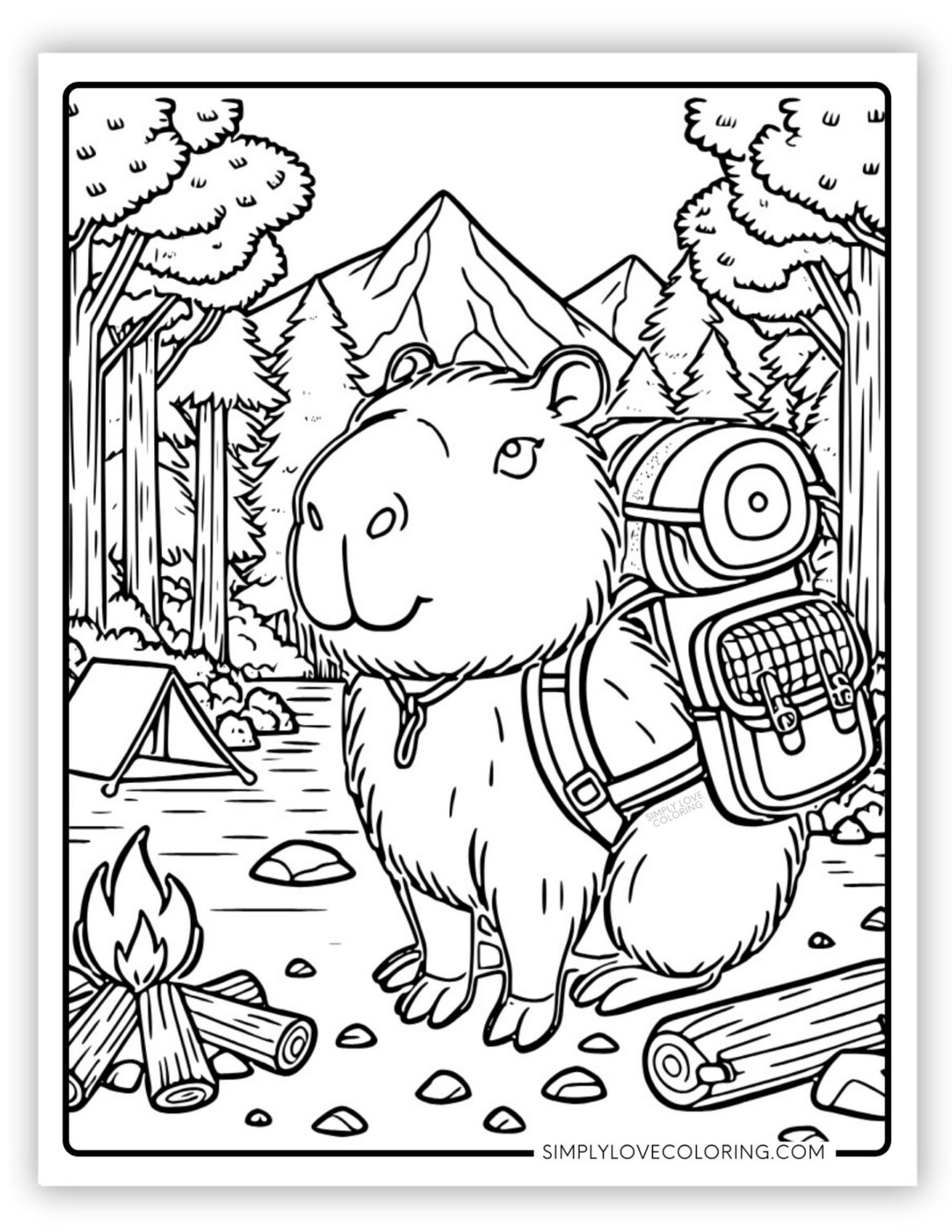 Capybara Coloring Pages (Free PDF Printables) - Simply Love Coloring