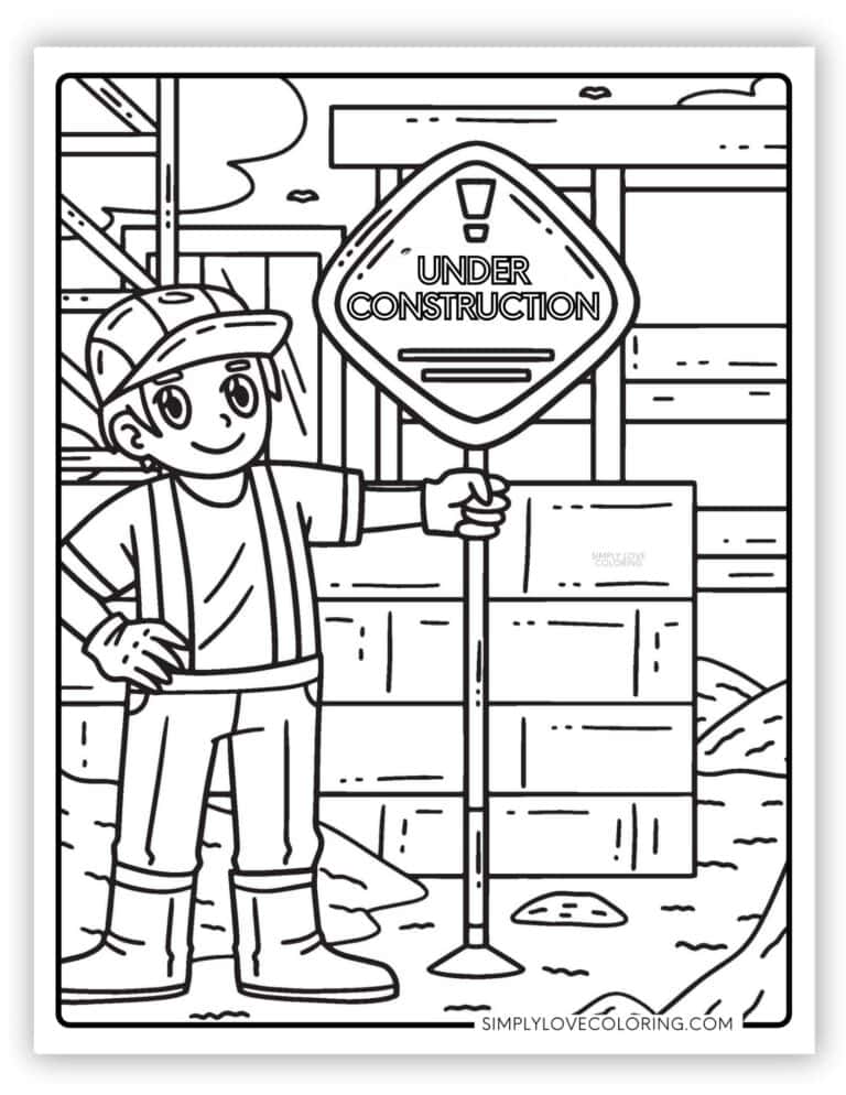 Construction Coloring Pages (Free PDF Printables) - Simply Love Coloring