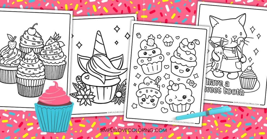 Cupcake Coloring Pages (Free PDF Printables) - Simply Love Coloring