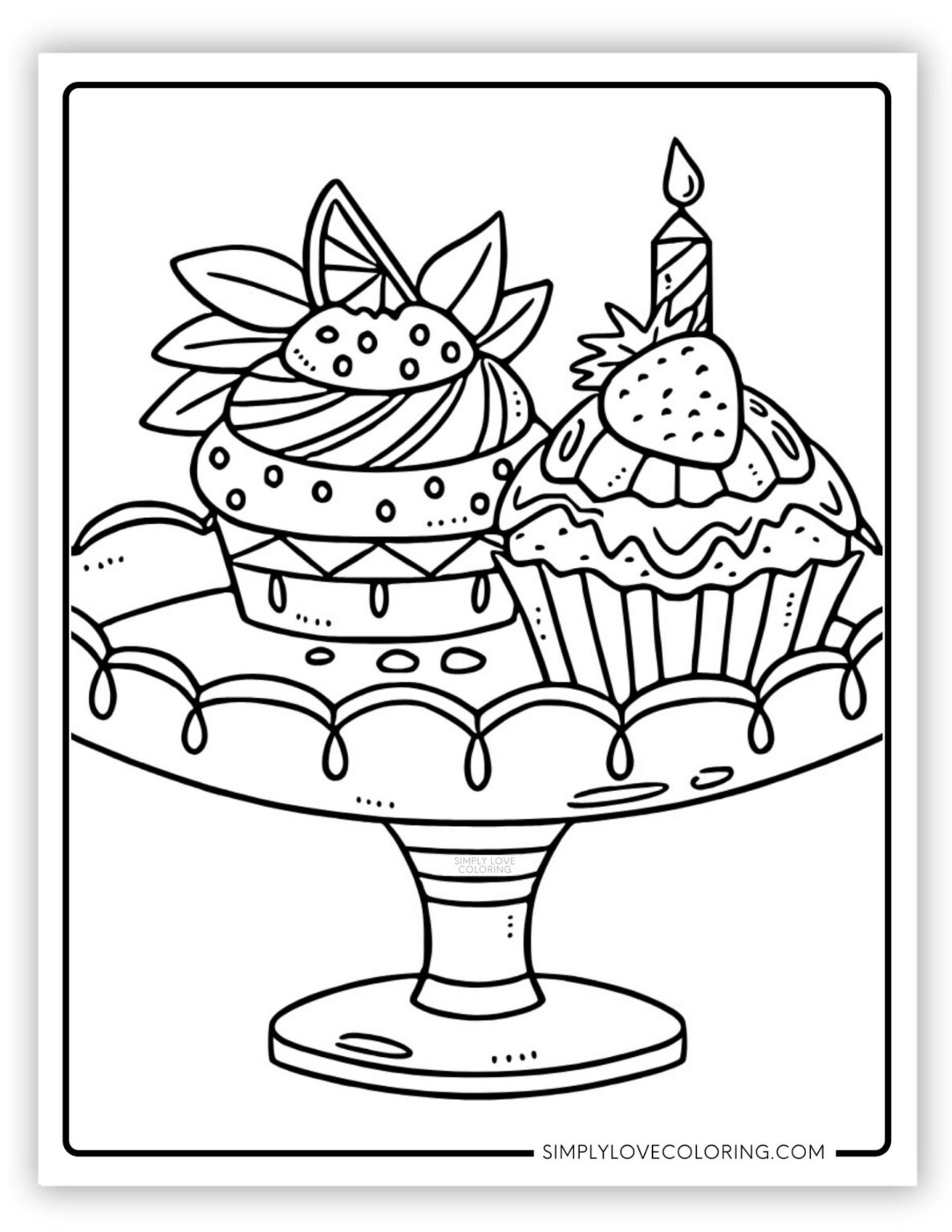 Cupcake Coloring Pages (Free PDF Printables) - Simply Love Coloring