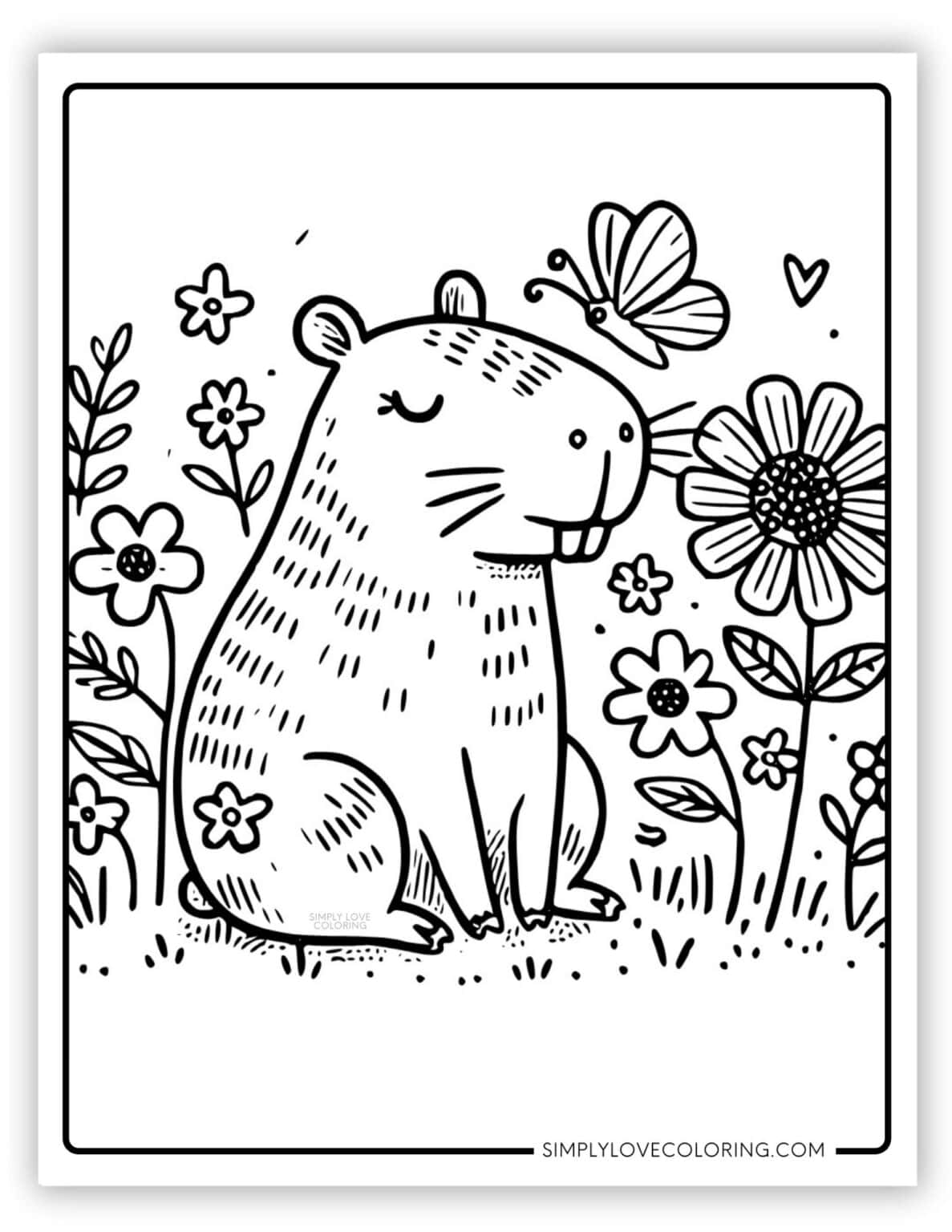 Capybara Coloring Pages (Free PDF Printables) - Simply Love Coloring