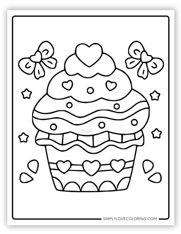 Cupcake Coloring Pages (Free PDF Printables) - Simply Love Coloring