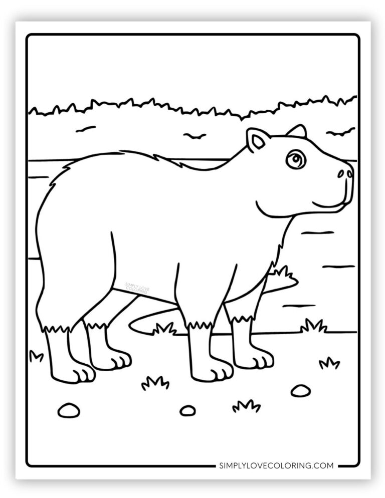 Capybara Coloring Pages (Free PDF Printables) - Simply Love Coloring