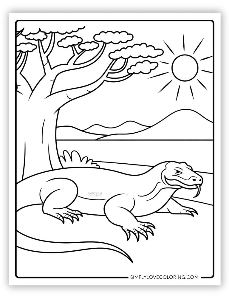 Komodo Dragon Coloring Pages (Free PDF Printables) - Simply Love Coloring