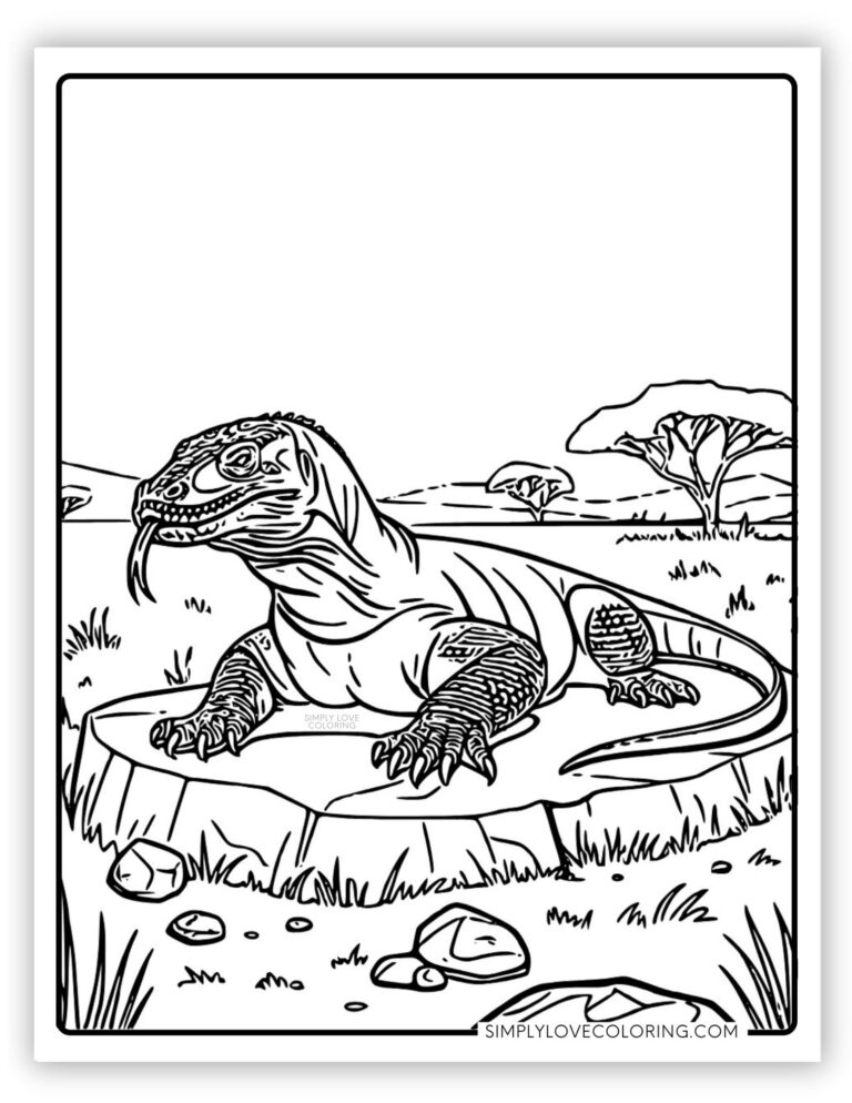 Komodo Dragon Coloring Pages (Free PDF Printables) - Simply Love Coloring