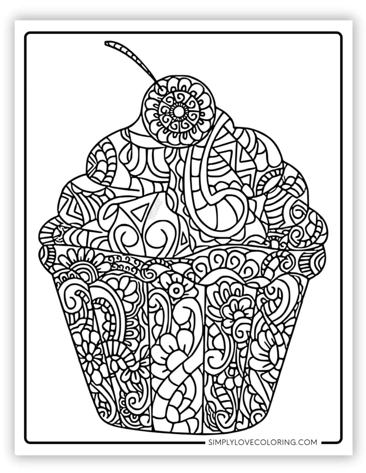 Cupcake Coloring Pages (Free PDF Printables) - Simply Love Coloring