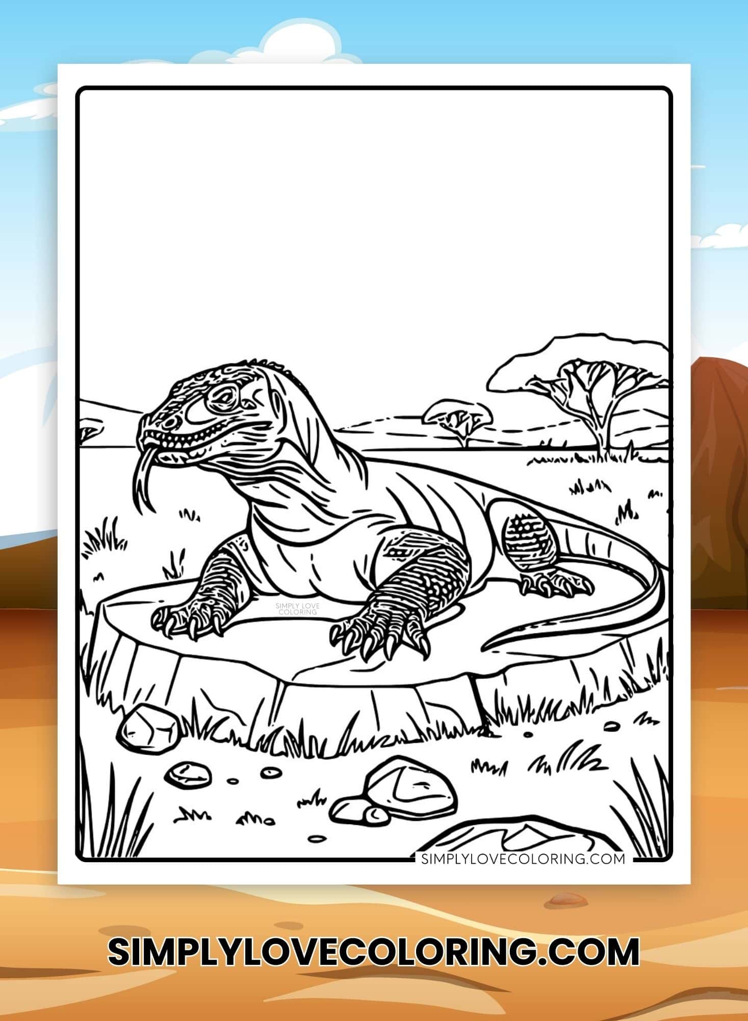 Komodo Dragon Coloring Pages (Free PDF Printables) - Simply Love Coloring