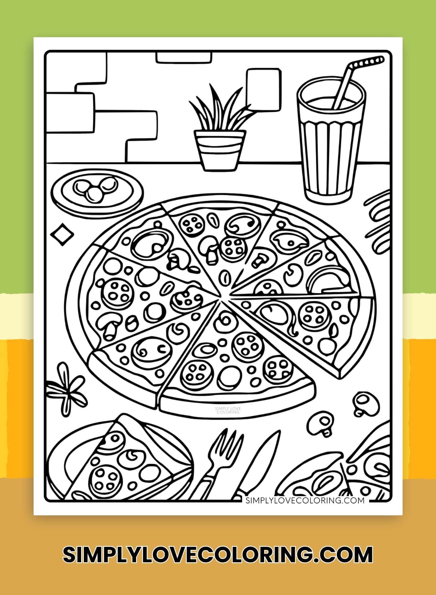 Pizza Coloring Pages (Free PDF Printables) - Simply Love Coloring