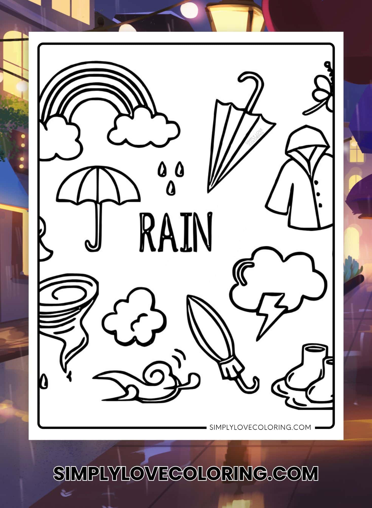 Rainy Day Coloring Pages (Free PDF Printables) - Simply Love Coloring