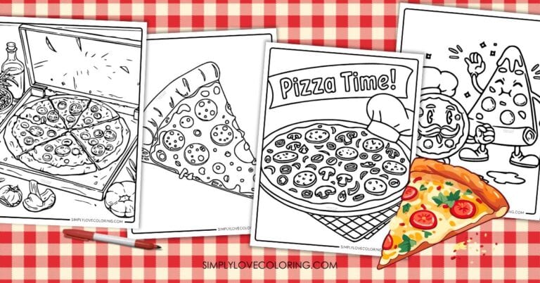 Pizza Coloring Pages (Free PDF Printables) - Simply Love Coloring