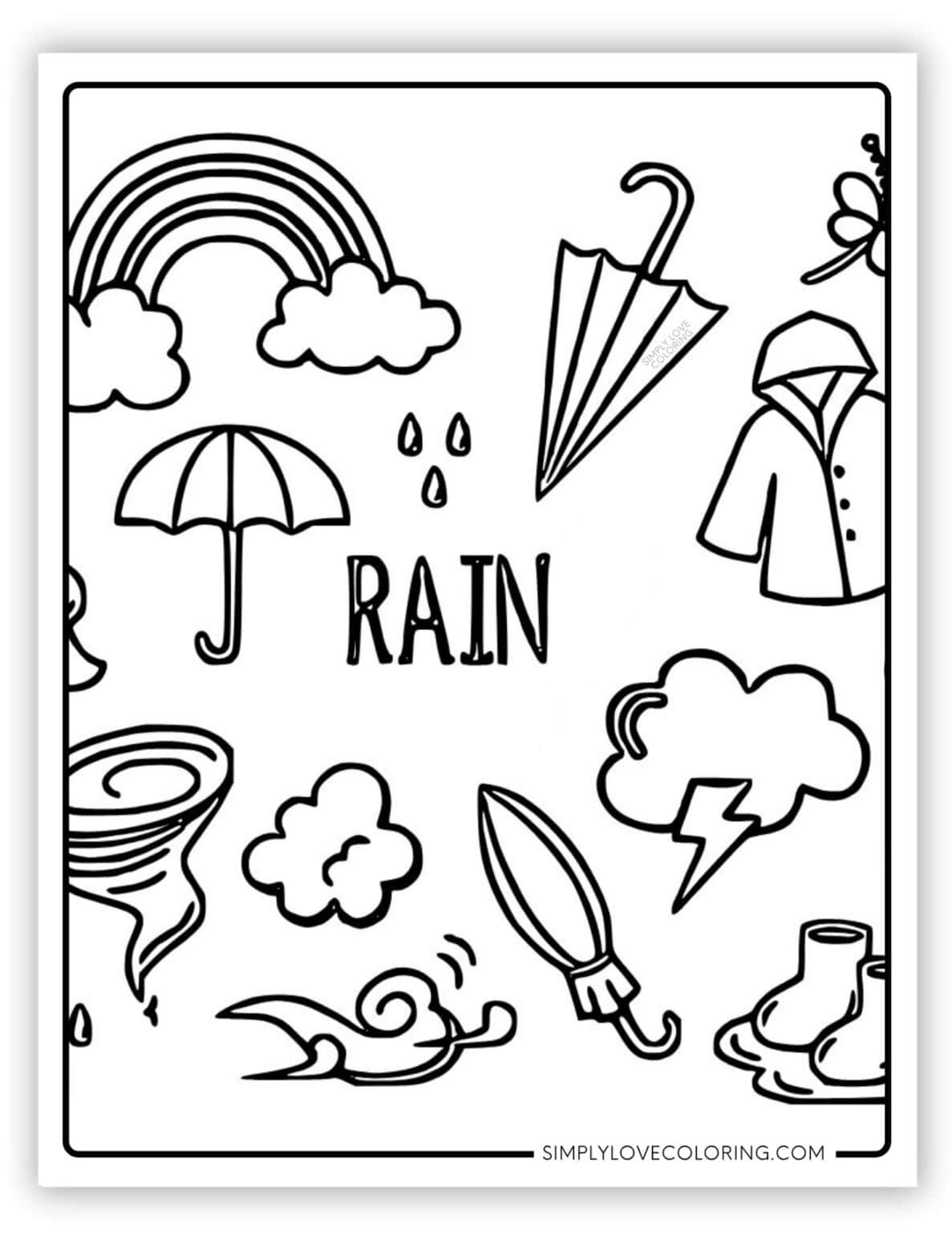 Rainy Day Coloring Pages (Free PDF Printables) - Simply Love Coloring