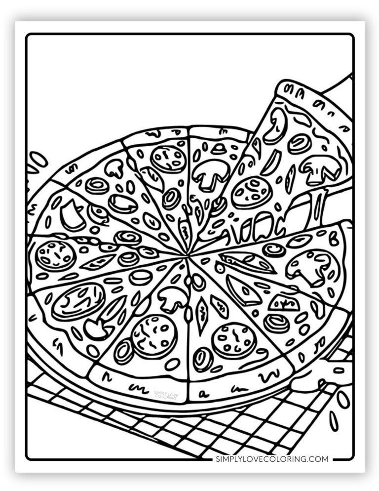 Pizza Coloring Pages (Free PDF Printables) - Simply Love Coloring