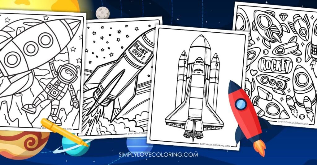 Rocket Coloring Pages (Free PDF Printables) - Simply Love Coloring
