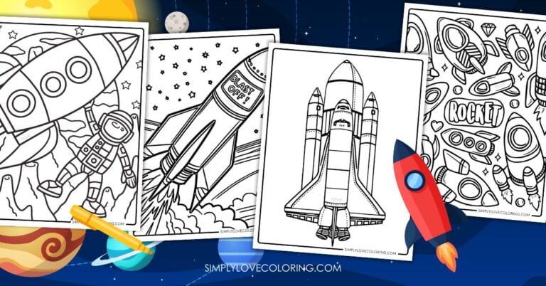 Rocket Coloring Pages (Free PDF Printables) - Simply Love Coloring