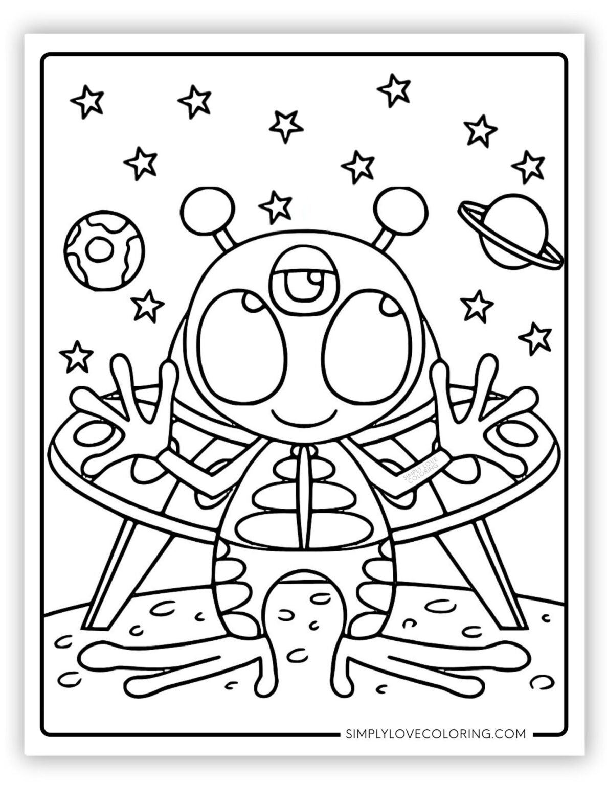 Alien Coloring Pages (Free PDF Printables) - Simply Love Coloring