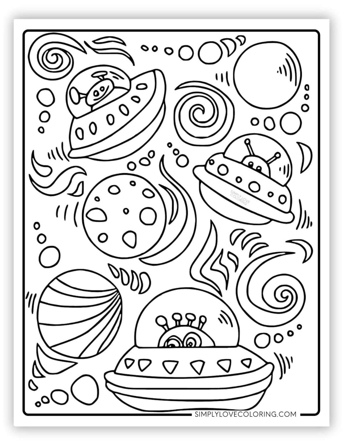 Alien Coloring Pages (Free PDF Printables) - Simply Love Coloring