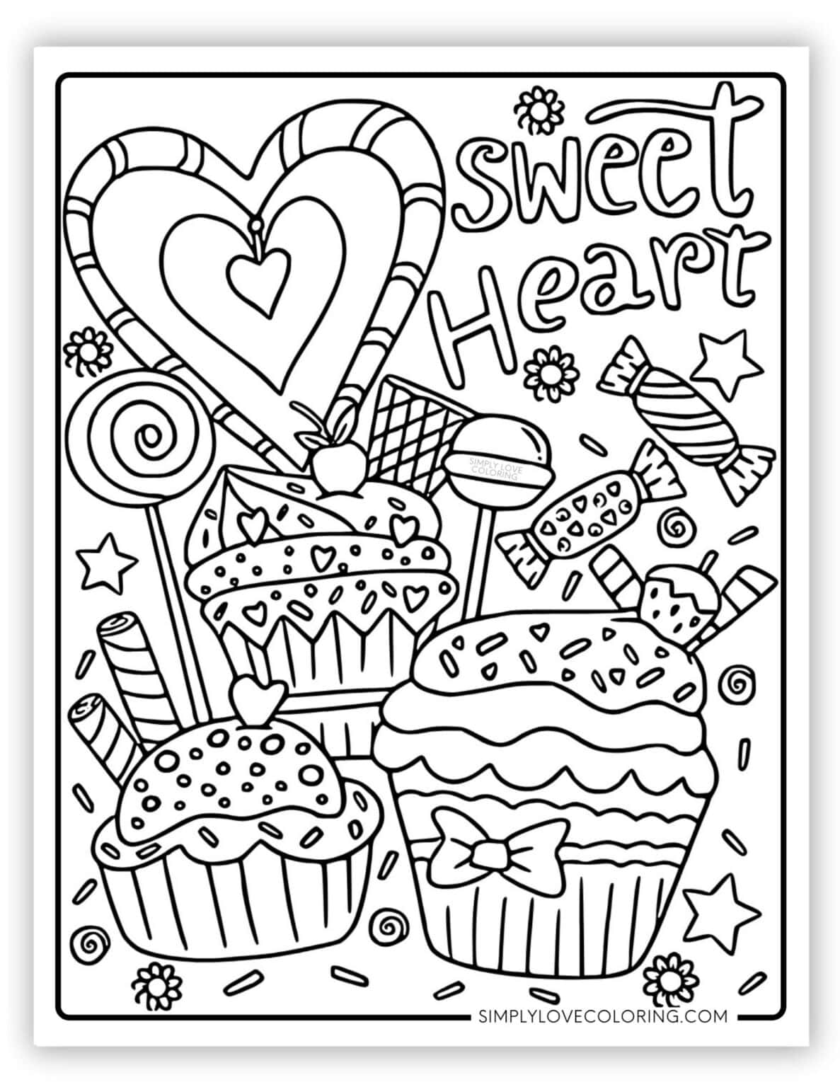 Cupcake Coloring Pages (Free PDF Printables) - Simply Love Coloring