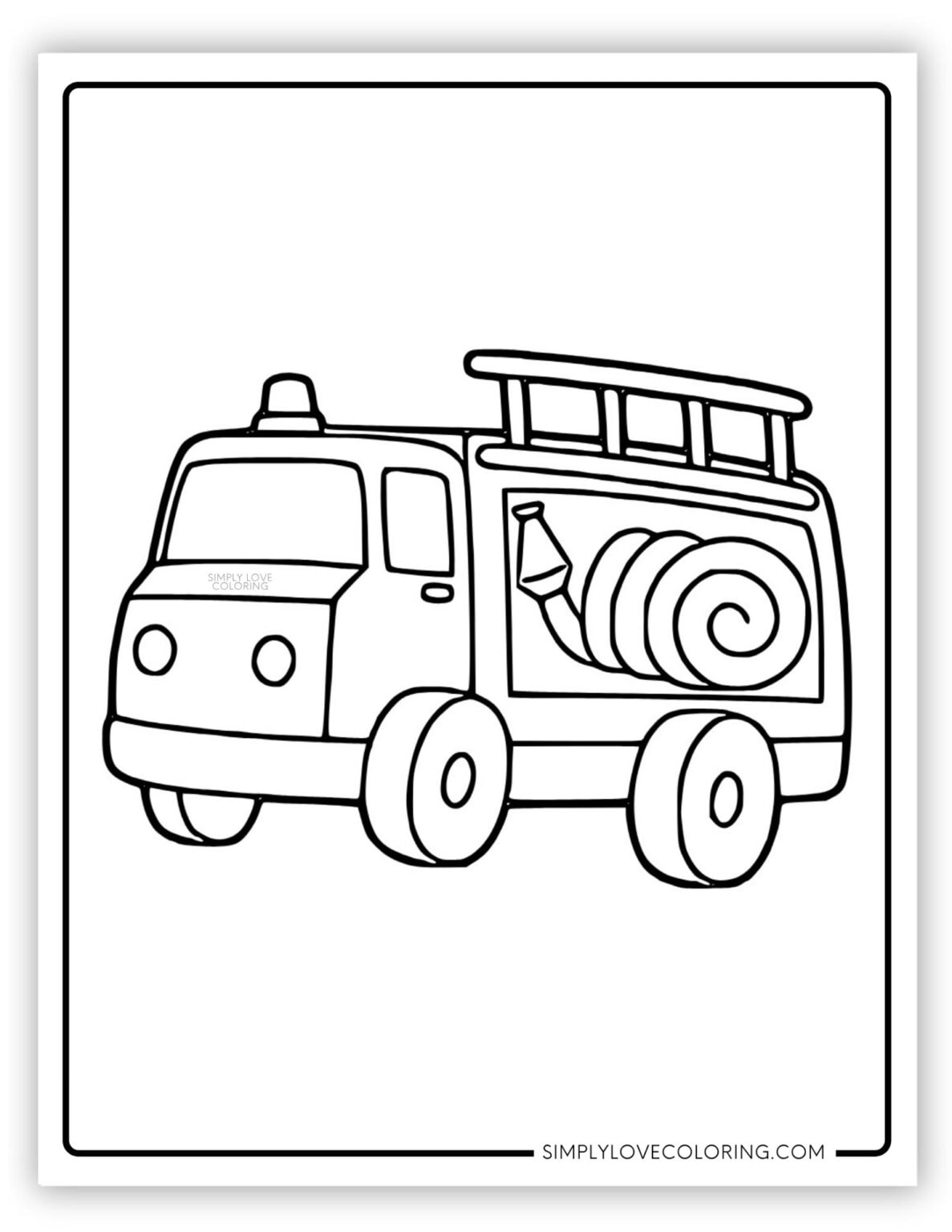 Fire Truck Coloring Pages (Free PDF Printables) - Simply Love Coloring