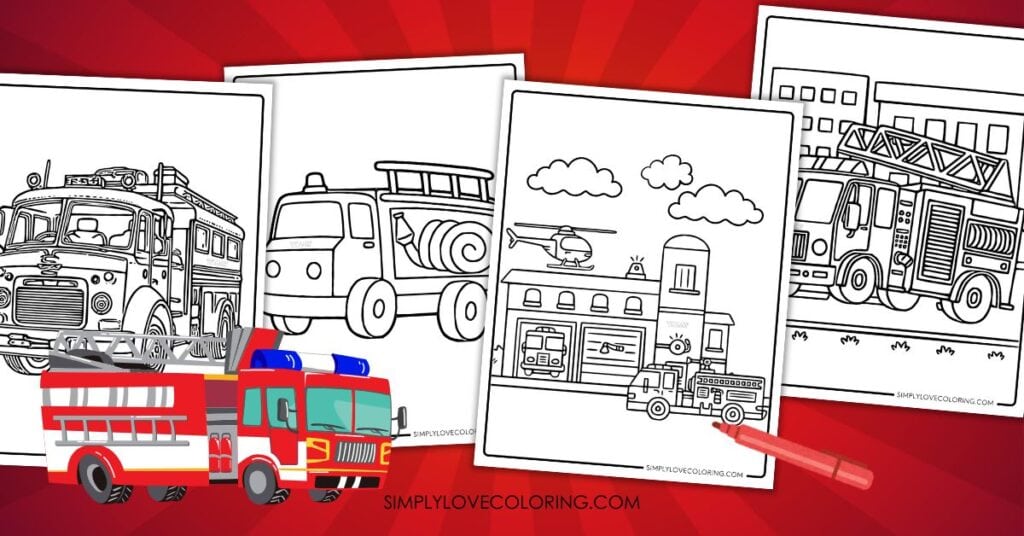 Fire Truck Coloring Pages (Free PDF Printables) - Simply Love Coloring