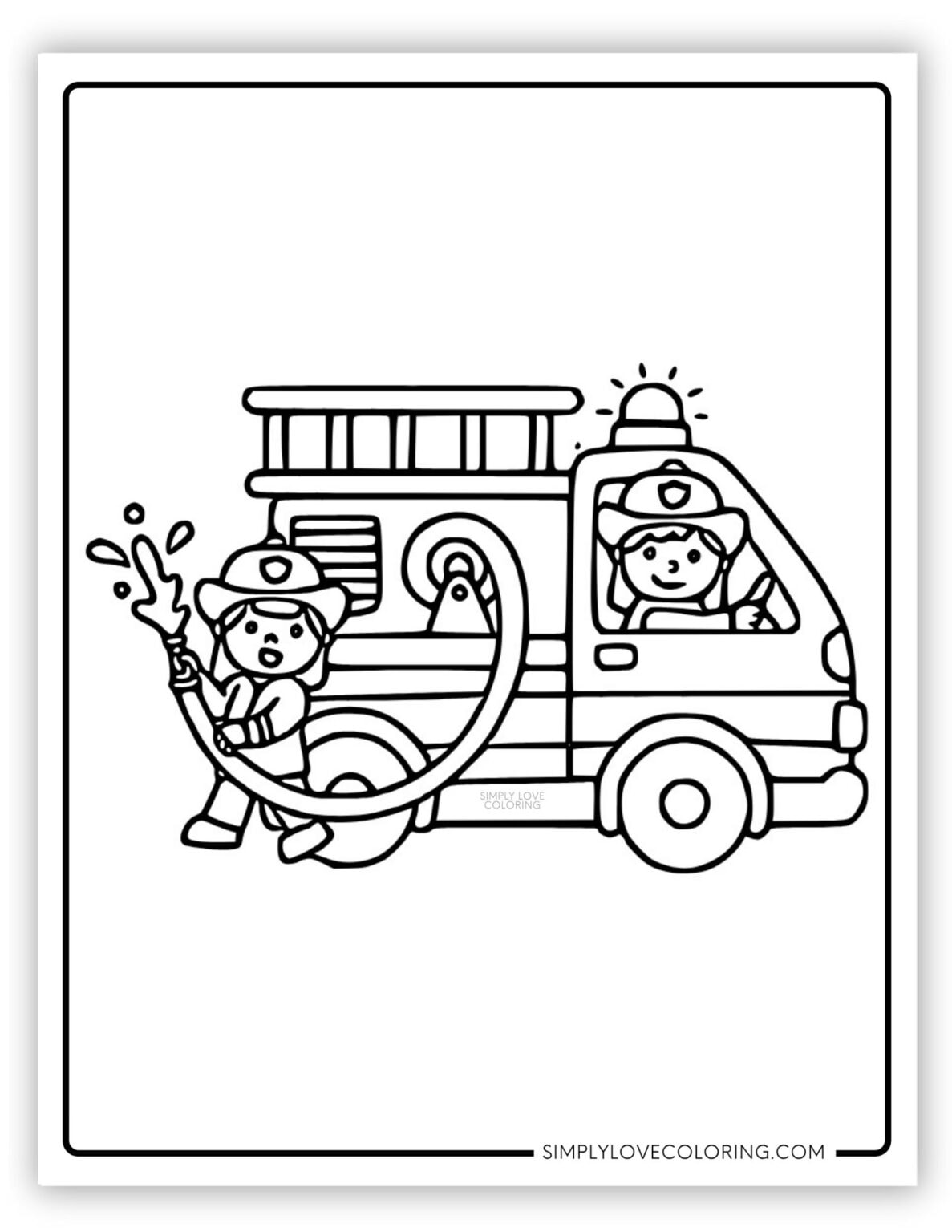 Fire Truck Coloring Pages (Free PDF Printables) - Simply Love Coloring