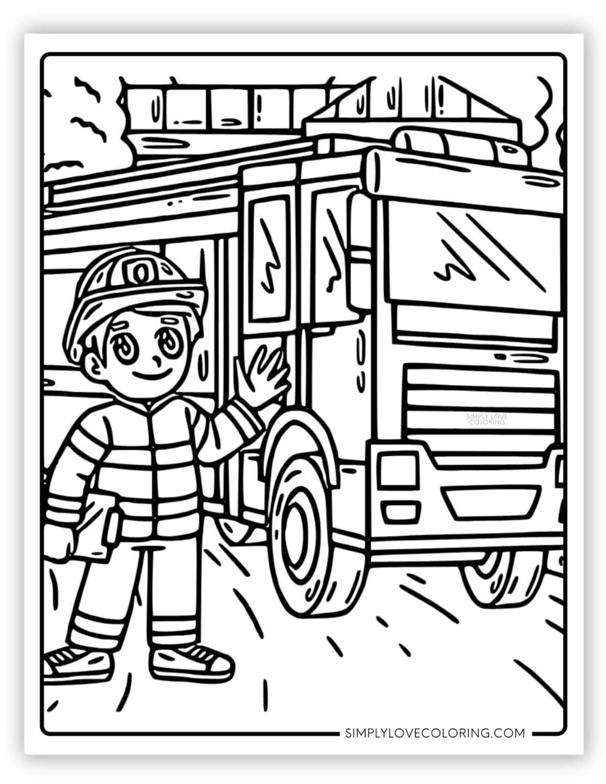 Fire Truck Coloring Pages (Free PDF Printables) - Simply Love Coloring
