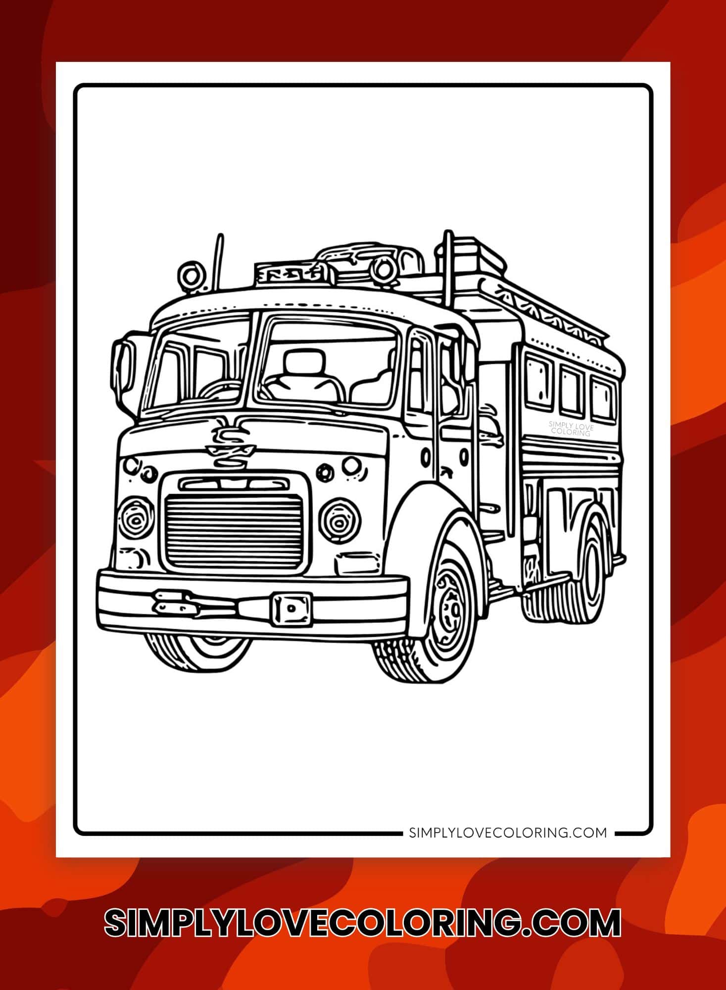 Fire Truck Coloring Pages (Free PDF Printables) - Simply Love Coloring