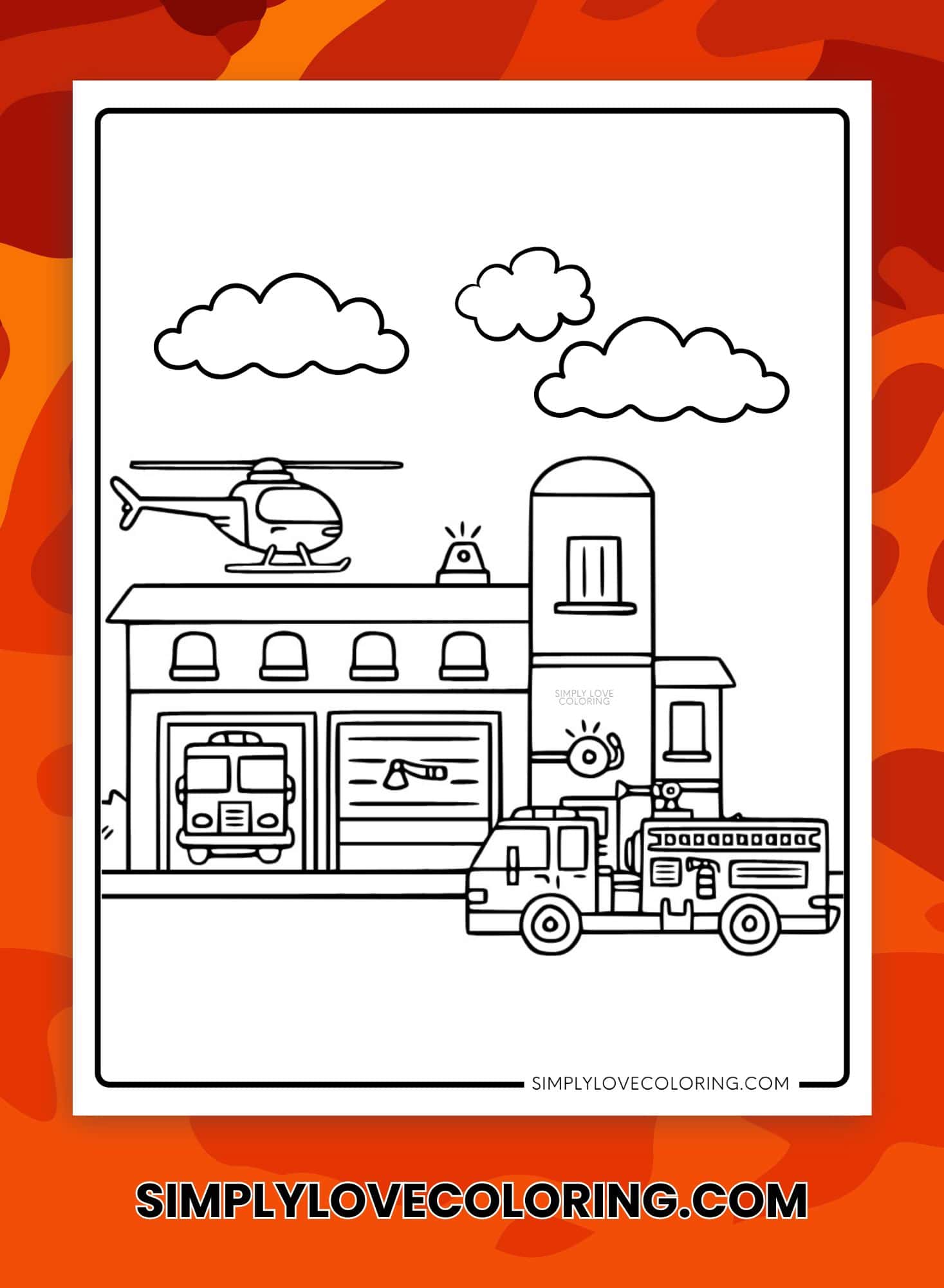 Fire Truck Coloring Pages (Free PDF Printables) - Simply Love Coloring