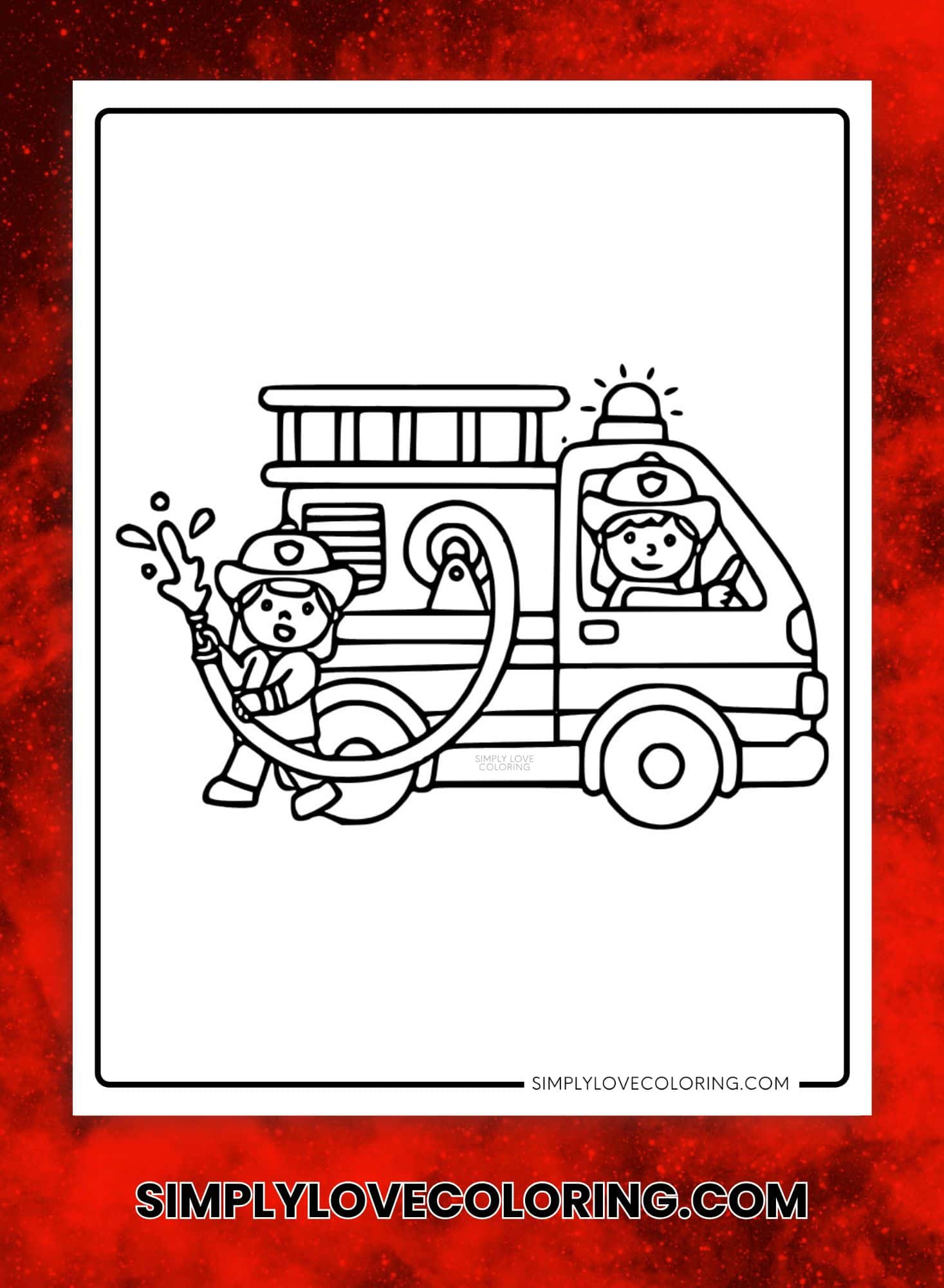 Fire Truck Coloring Pages (Free PDF Printables) - Simply Love Coloring