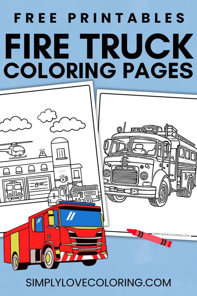 Fire Truck Coloring Pages (Free PDF Printables) - Simply Love Coloring