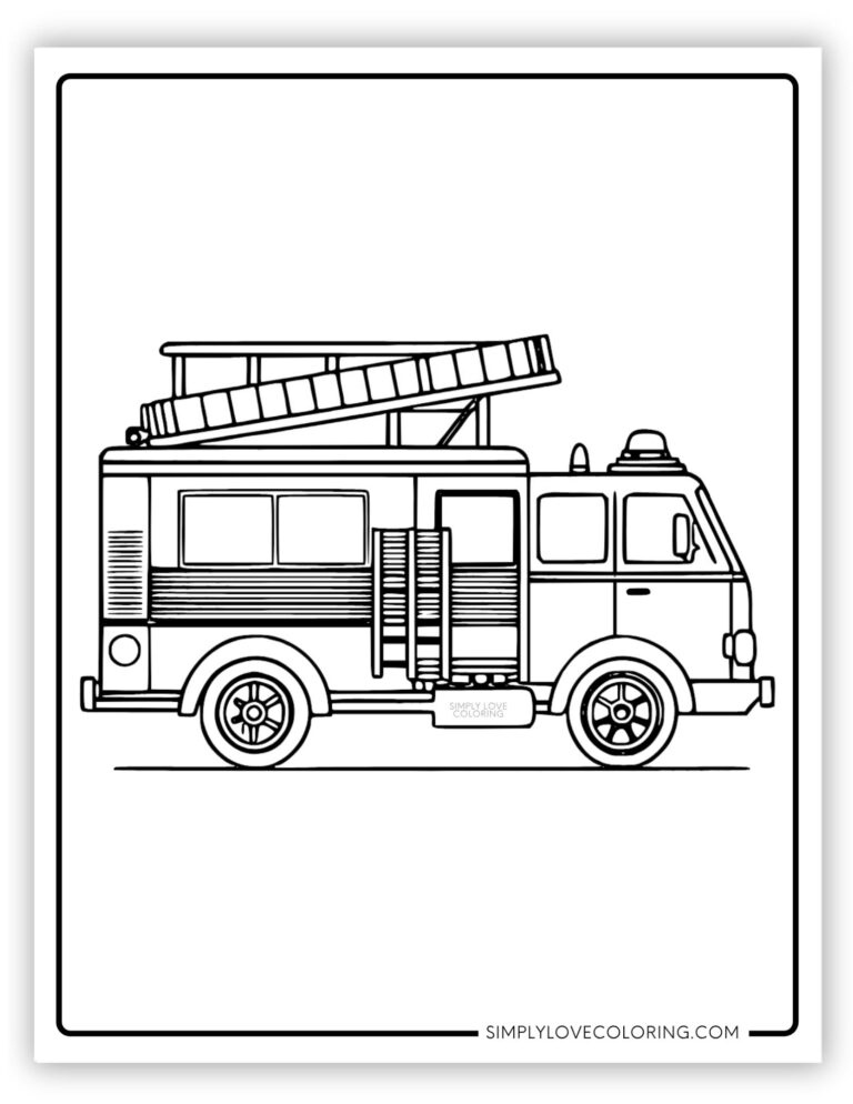 Fire Truck Coloring Pages (Free PDF Printables) - Simply Love Coloring