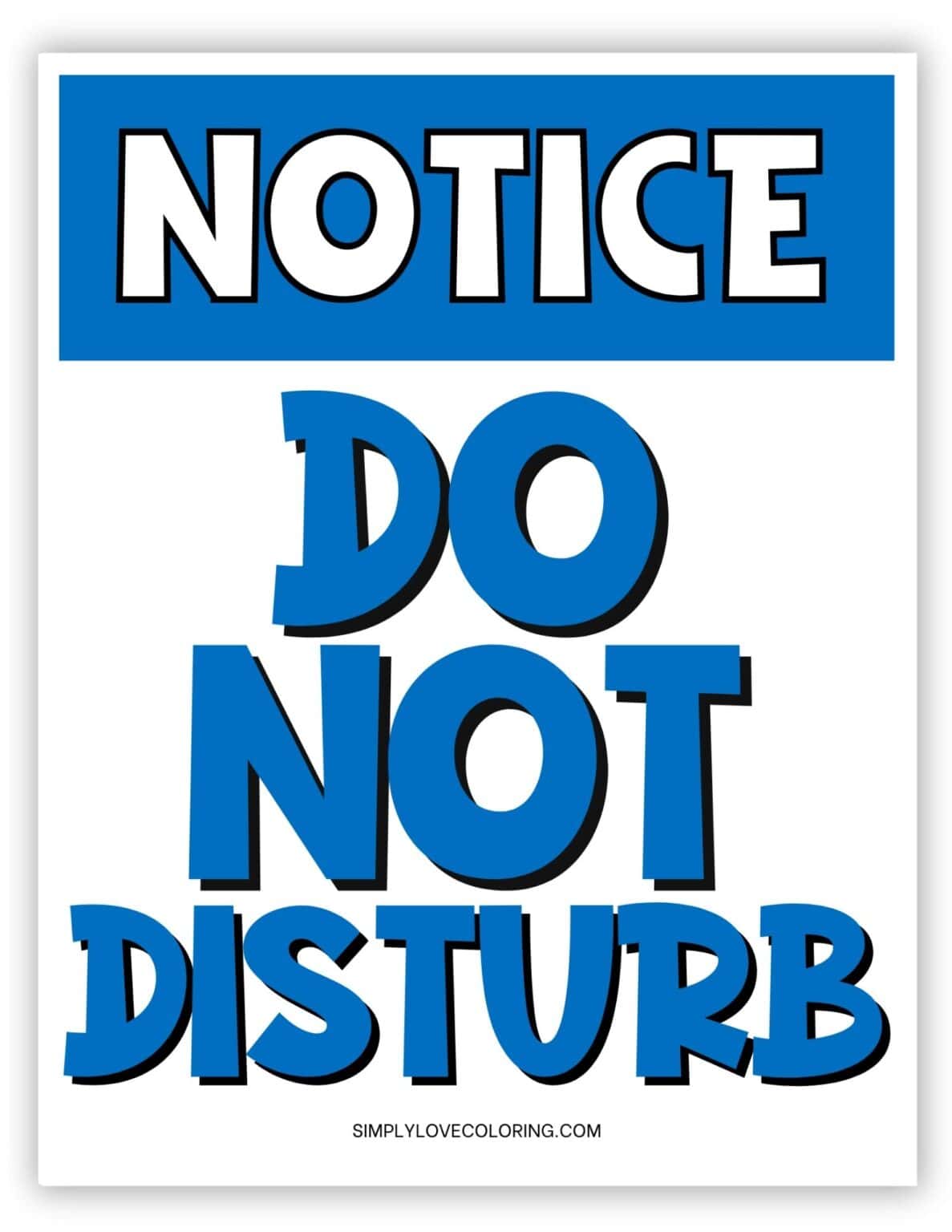 Do Not Disturb Sign (Free PDF Printables) - Simply Love Coloring