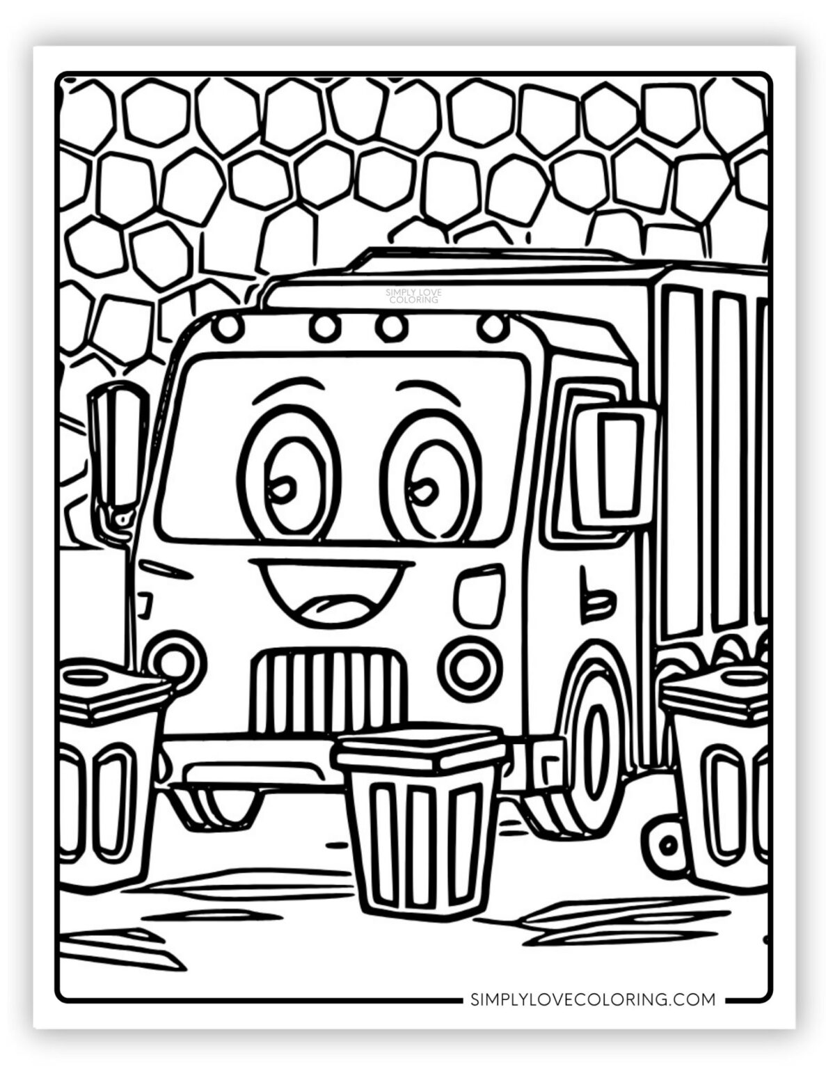Garbage Truck Coloring Pages (Free PDF Printables) - Simply Love Coloring