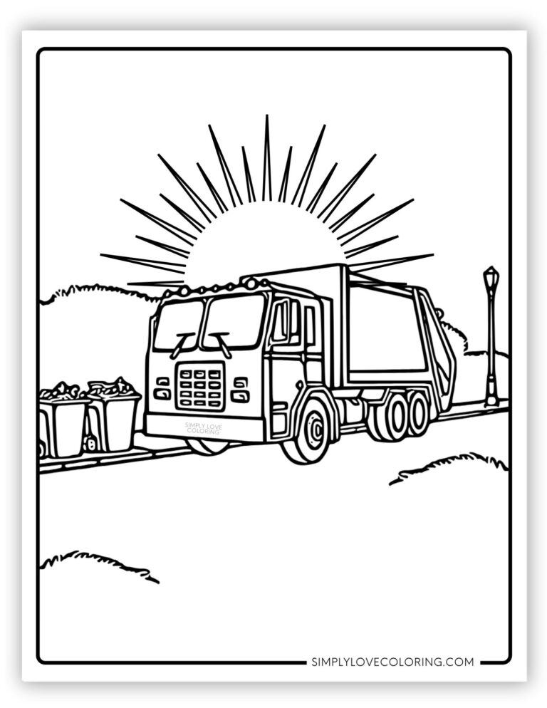 Garbage Truck Coloring Pages (Free PDF Printables) - Simply Love Coloring