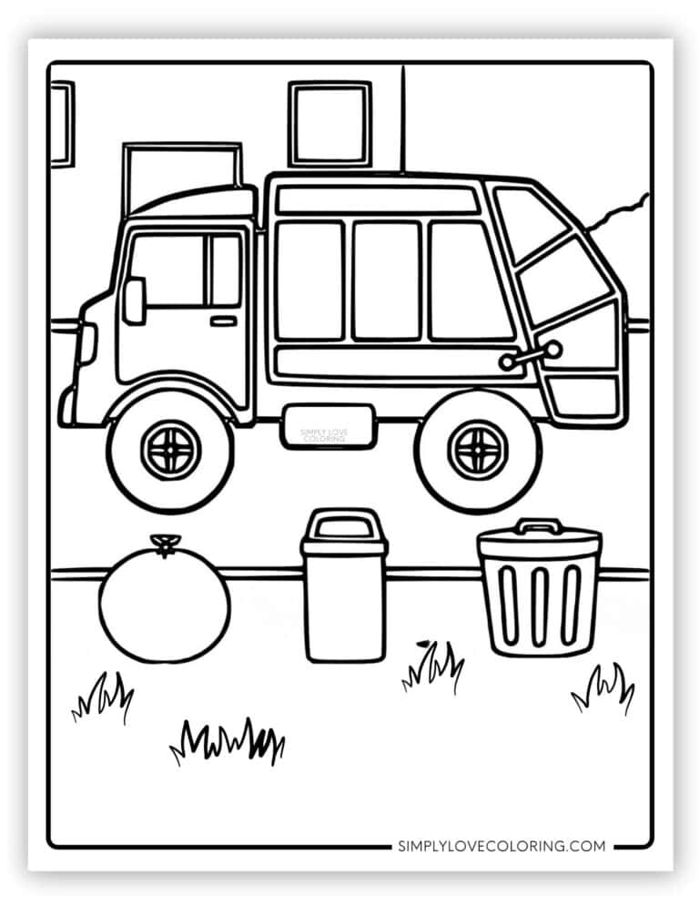 Garbage Truck Coloring Pages (Free PDF Printables) - Simply Love Coloring