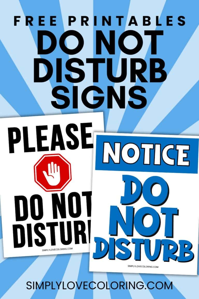 Do Not Disturb Sign (Free PDF Printables) - Simply Love Coloring