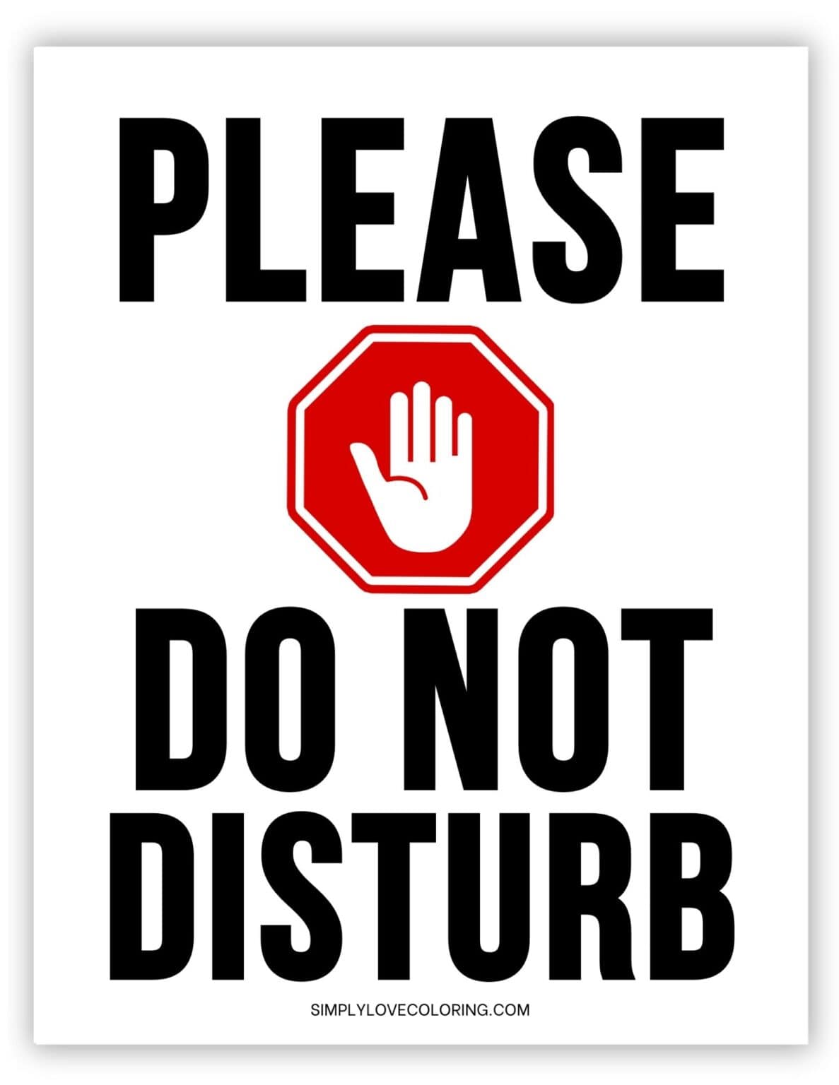 Do Not Disturb Sign (Free PDF Printables) - Simply Love Coloring