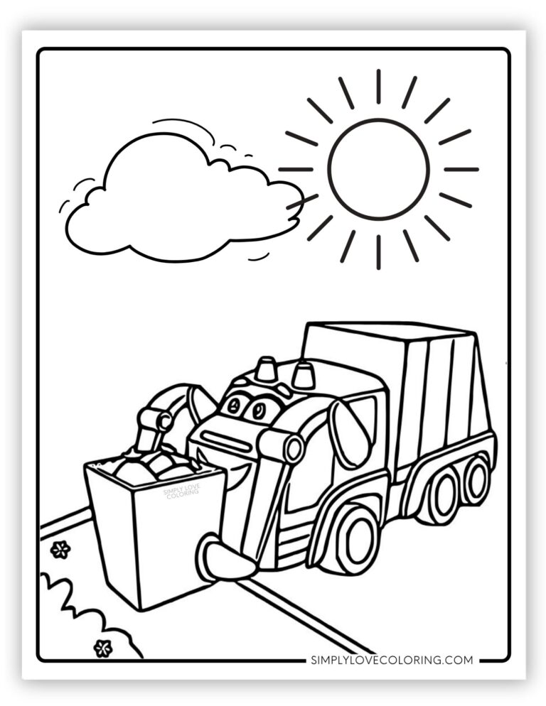 Garbage Truck Coloring Pages (Free PDF Printables) - Simply Love Coloring